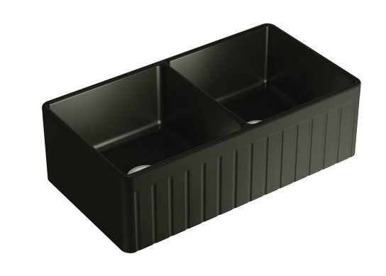 Benson Double Butler Sink, Matte Black — qcbathroom